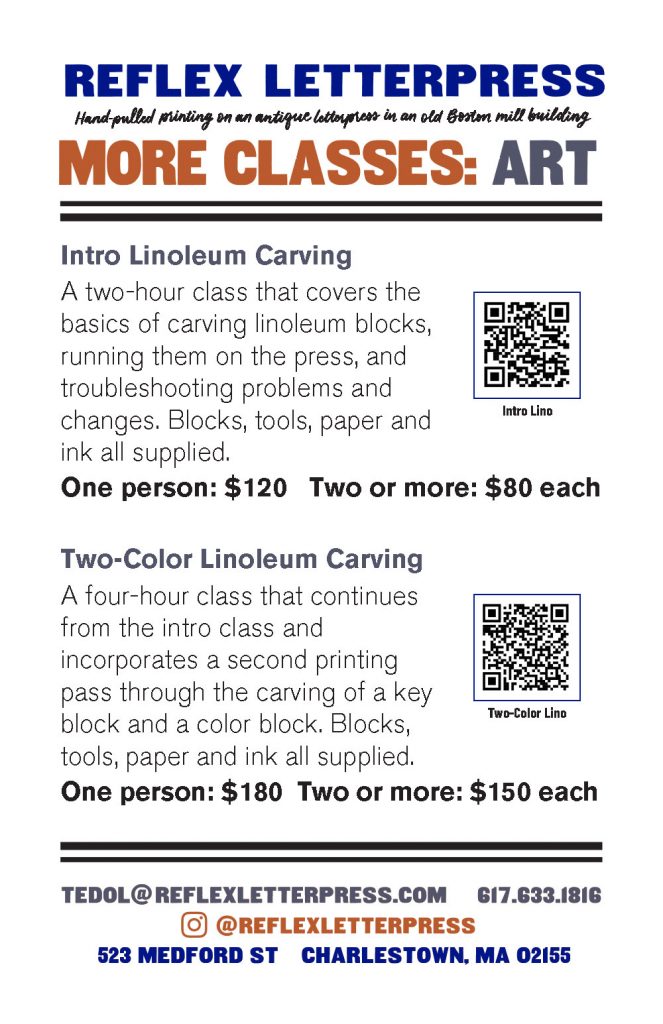 Reflex Letterpress :: Printing and Instruction in Boston